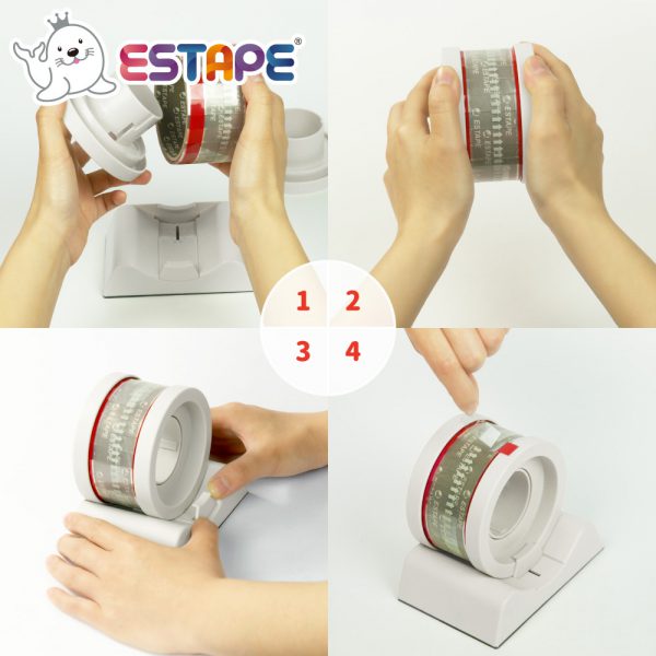 【ESTAPE】Tape Dispenser (White with white base) – ESTAPE