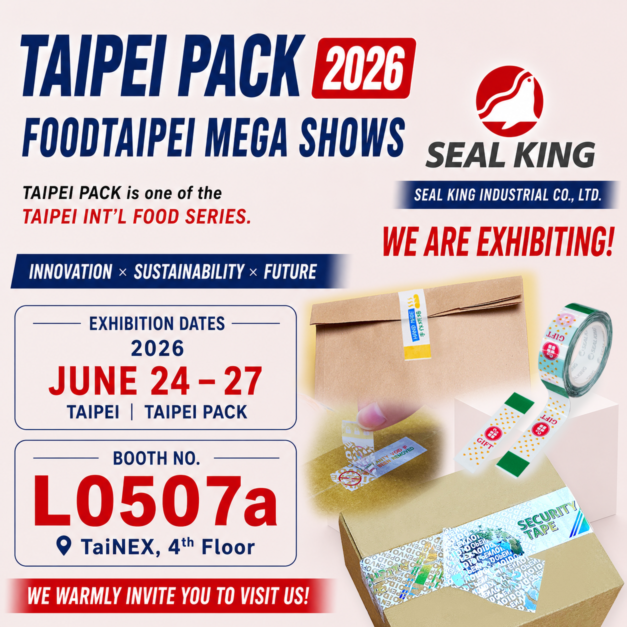 2026 6/24 – 6/27 台北｜TAIPEI PACK 2026 台北國際包裝工業展 - ESTAPE 王佳膠帶｜易撕貼・保密膠帶・膠帶製造